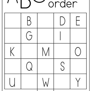 6 Printable ABC Order Work Mats/worksheets. Preschool-kindergarten ...