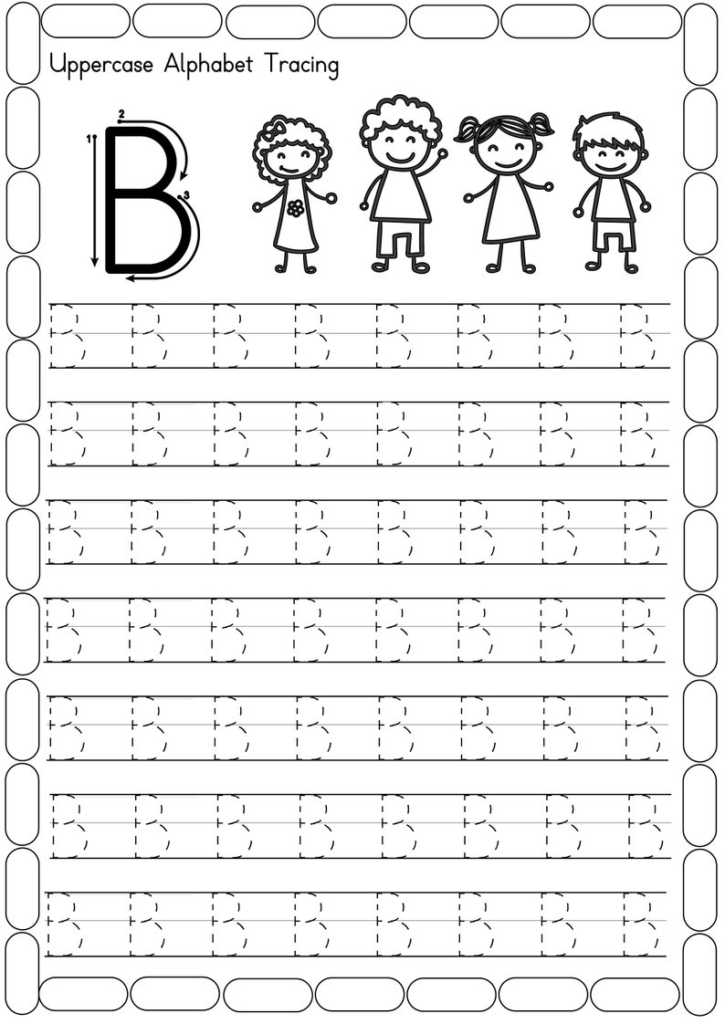 Alphabet Tracing Worksheets: 26 Printable Uppercase Pages (PDF) - Etsy