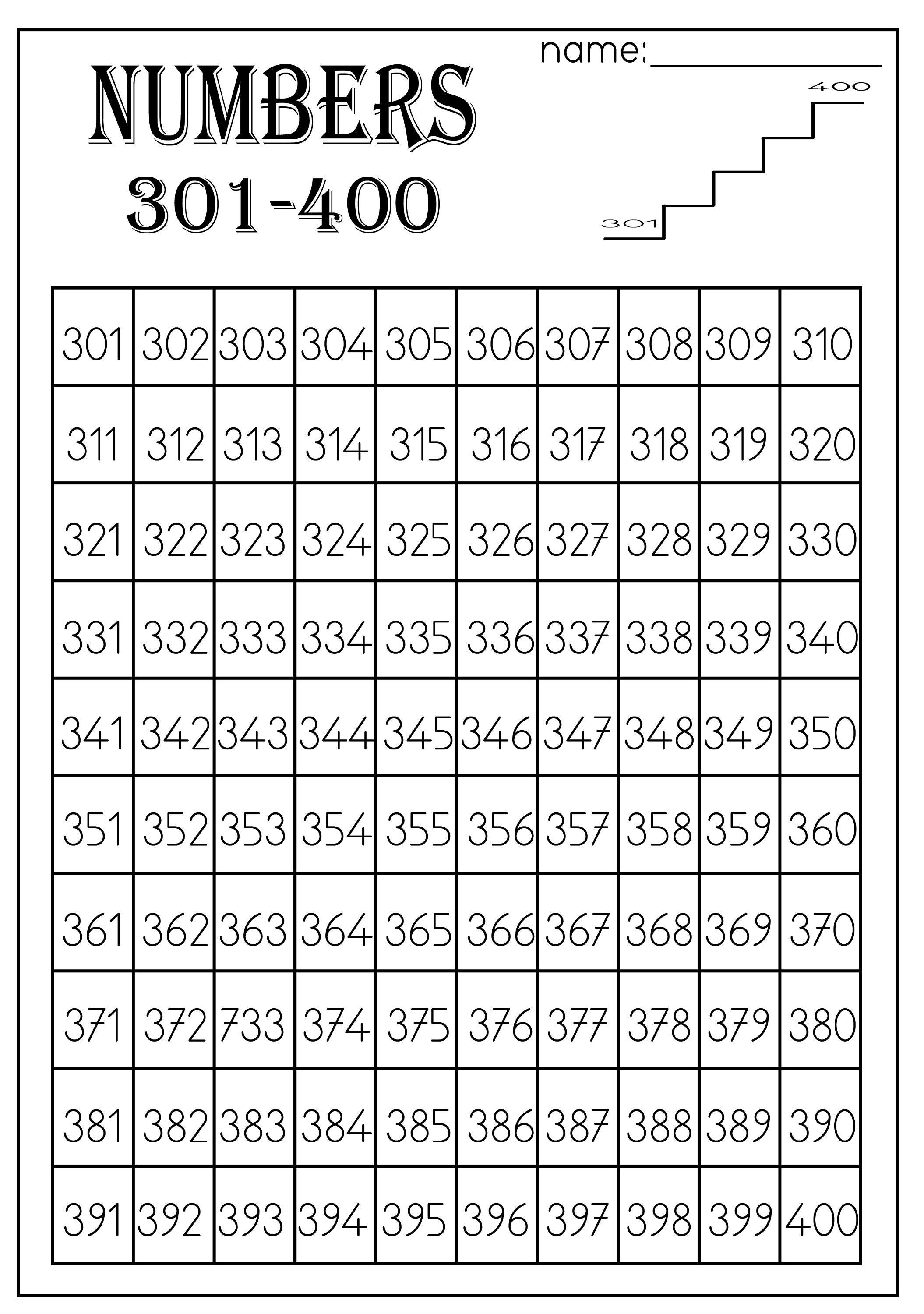 1-1000 Numbers Printable 10 Pages Worksheet - Etsy