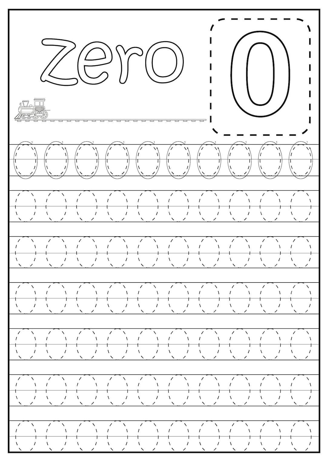 Numbers 0-9 Tracing Worksheet: 10 Pages Printable (digital Download) - Etsy