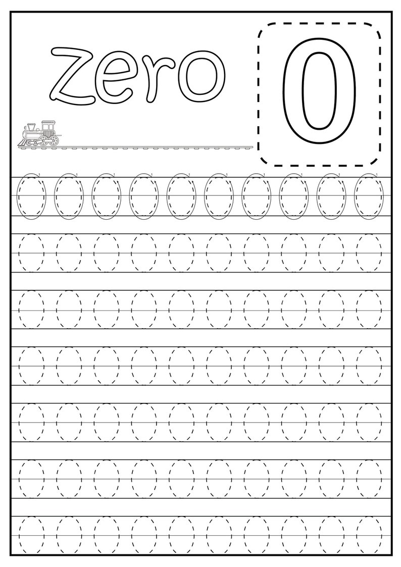Numbers 0-9 Tracing Worksheet: 10 Pages Printable (digital Download) - Etsy
