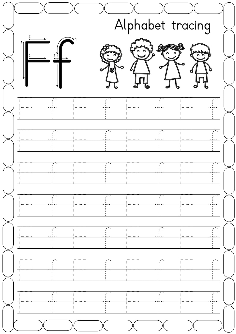 Alphabet Tracing Worksheets: Uppercase Handwriting (PDF) - Etsy