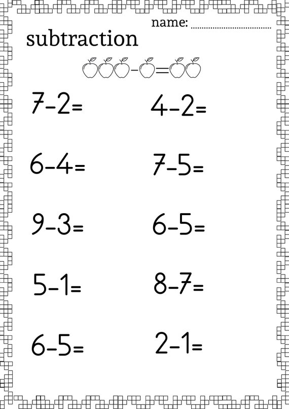 10 Pages Printable Mats /digital Home Work/math Worksheet. - Etsy