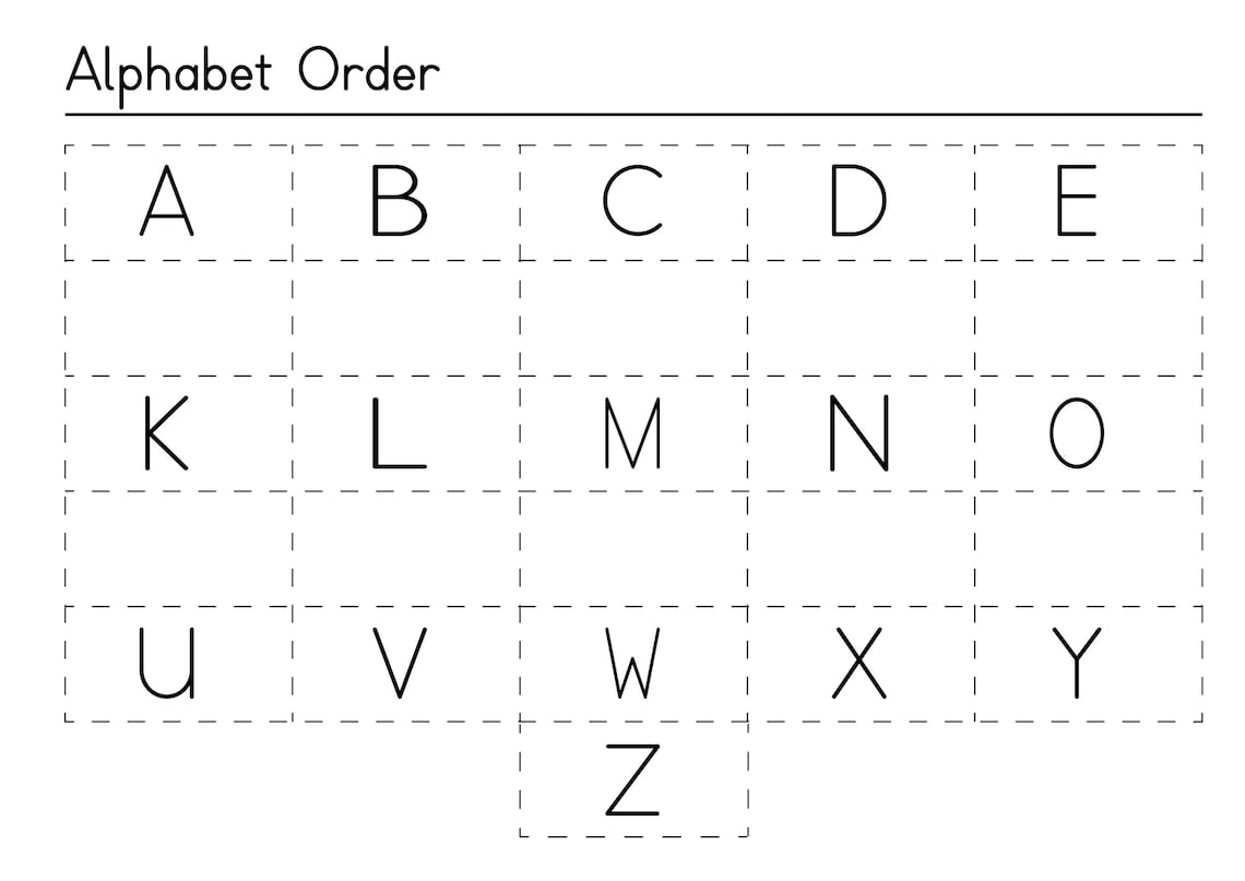 10printable ABC Order Work Mats/worksheets. Preschool-kindergarten ...