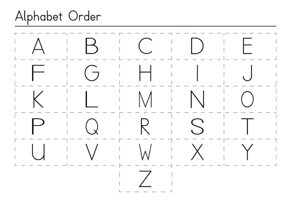 10printable ABC Order Work Mats/worksheets. - Etsy