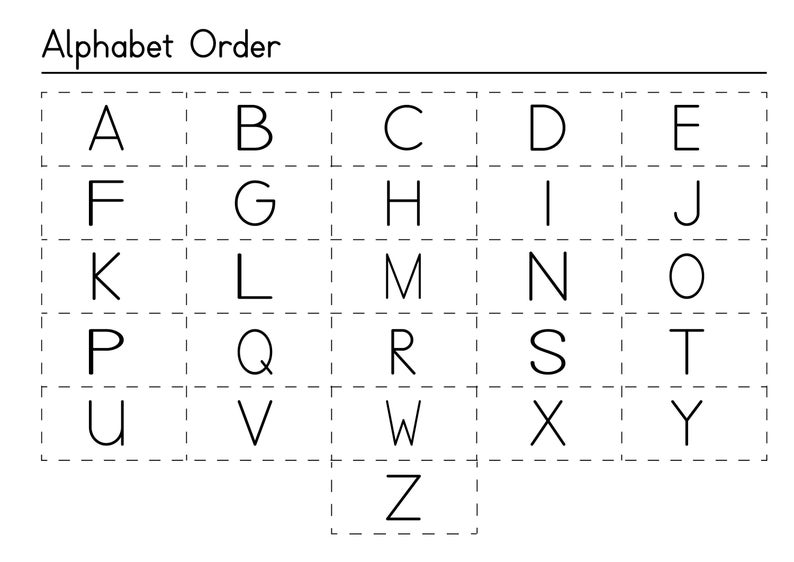 10printable ABC Order Work Mats/worksheets. Preschool-kindergarten ...