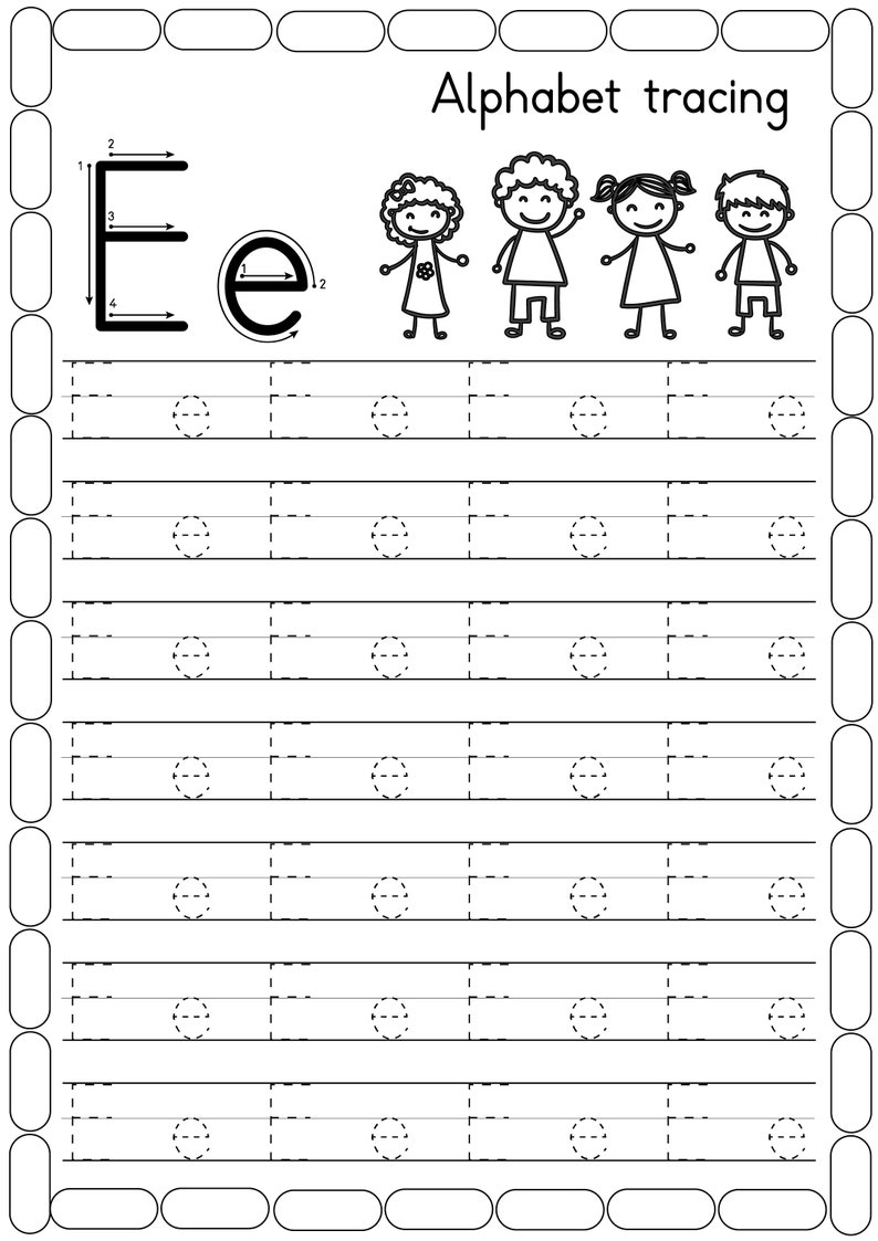 Alphabet Tracing Worksheets: Uppercase Handwriting (PDF) - Etsy