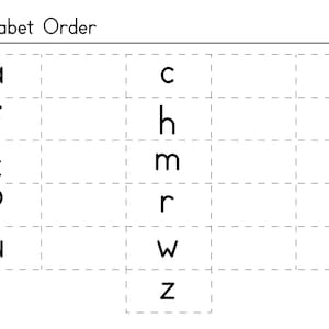 10printable ABC Order Work Mats/worksheets. Preschool-kindergarten ...