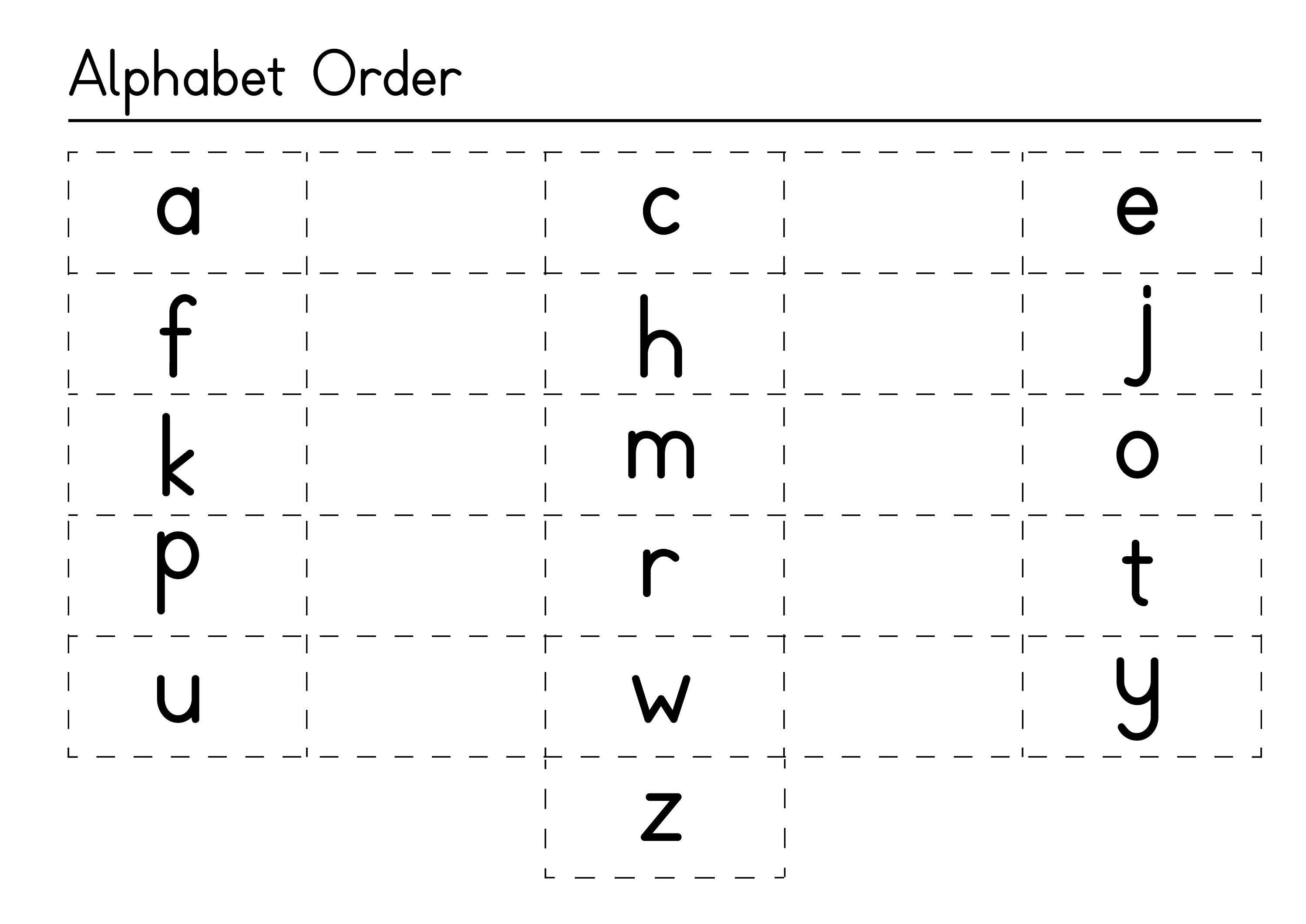 10printable ABC Order Work Mats/worksheets. Preschool-kindergarten ...