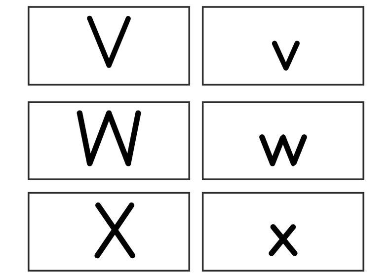 Printable Uppercase&lowercase Alphabet Flash Card - Etsy