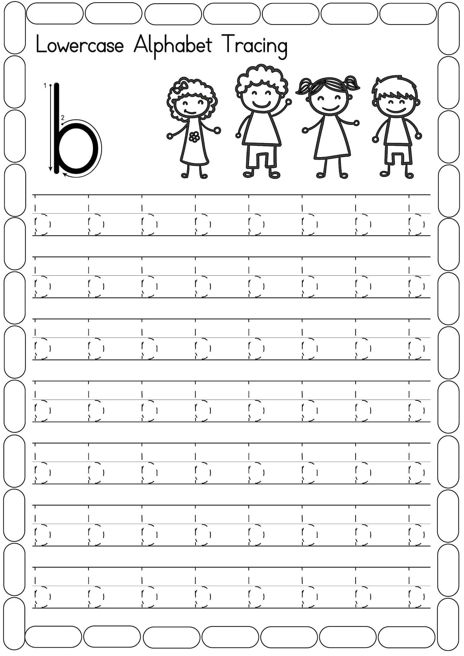 Alphabet Tracing Worksheets: Lowercase Handwriting Practice (PDF) - Etsy