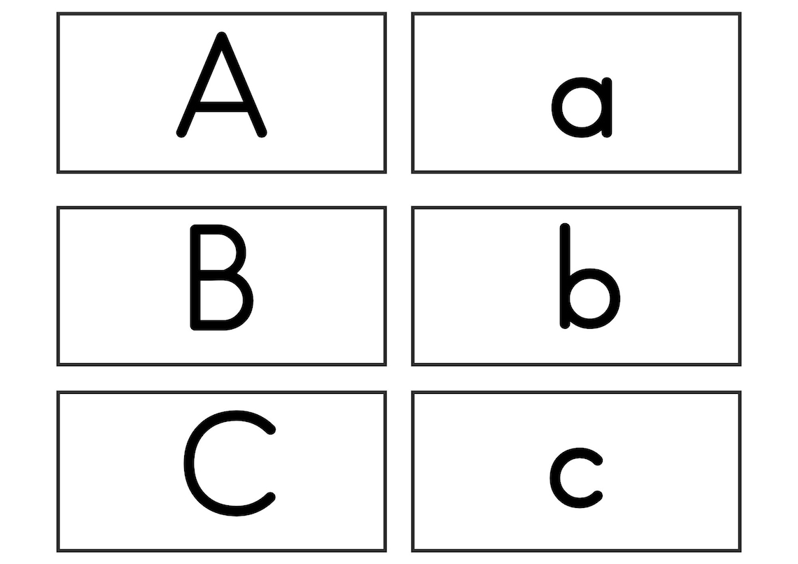 Printable Uppercase&lowercase Alphabet Flash Card - Etsy
