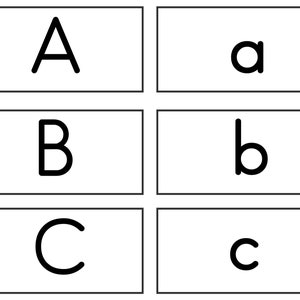 Printable Uppercase&lowercase Alphabet Flash Card - Etsy