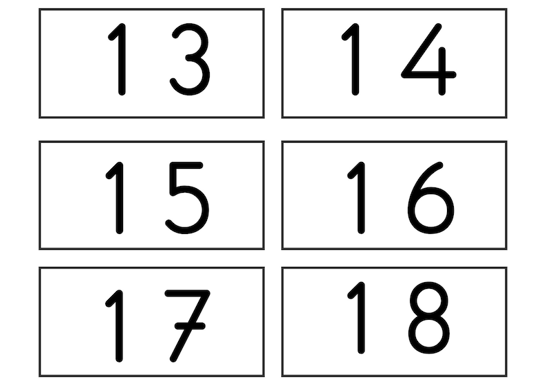 1-100 Numbers Printable Flash Card - Etsy