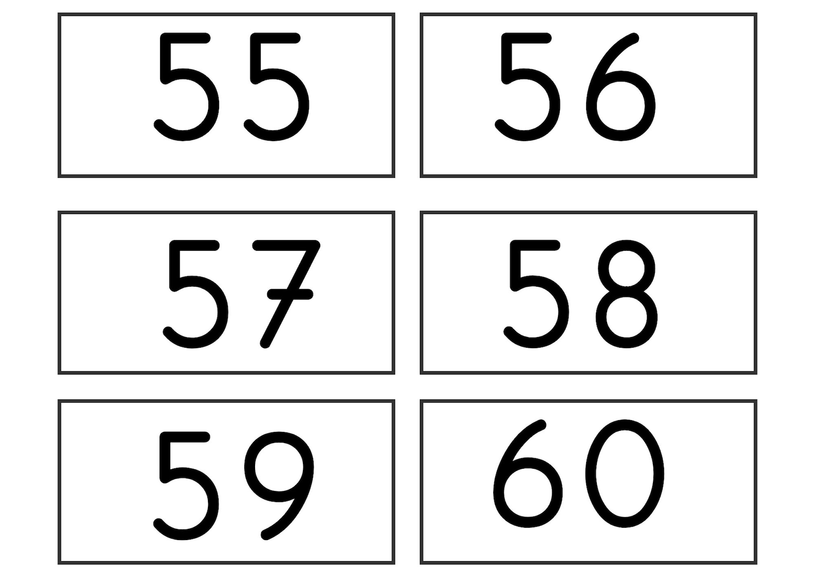 1-100 Numbers Printable Flash Card - Etsy