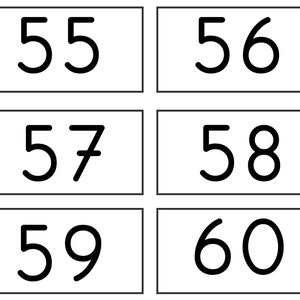 1-100 Numbers Printable Flash Card - Etsy