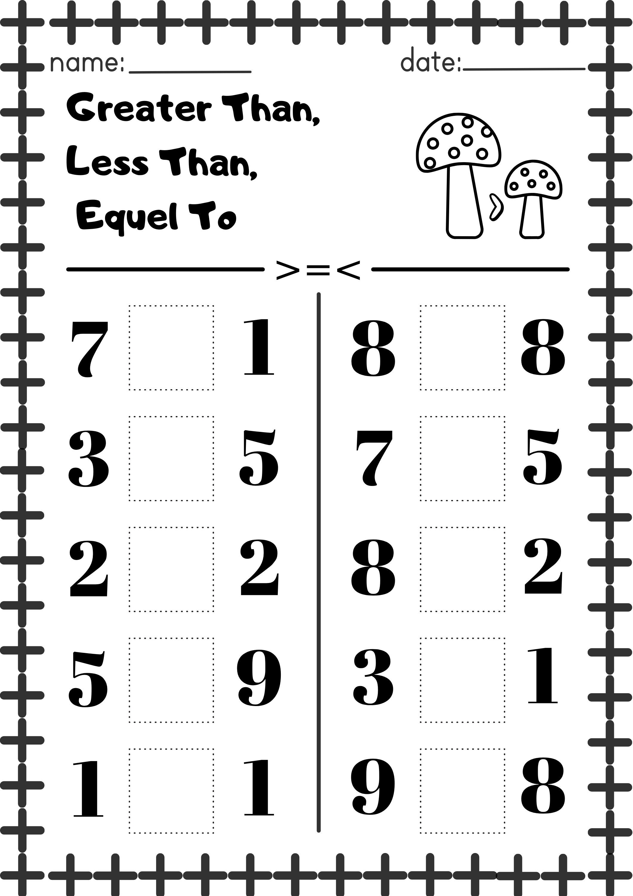 Greater Than Less Than Equal To Worksheets Ks2