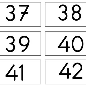 1-100 Numbers Printable Flash Card - Etsy