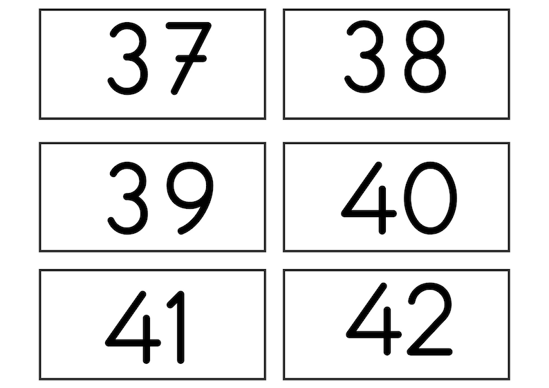 1-100 Numbers Printable Flash Card - Etsy