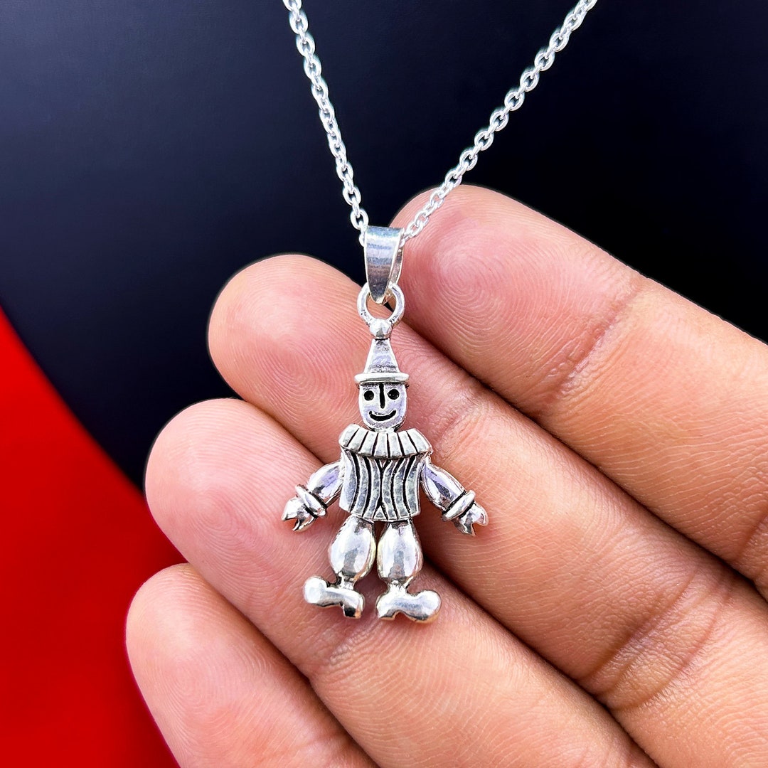 Sterling Silver Joker Necklace Mens Charm, Jester Pendant Necklace ...
