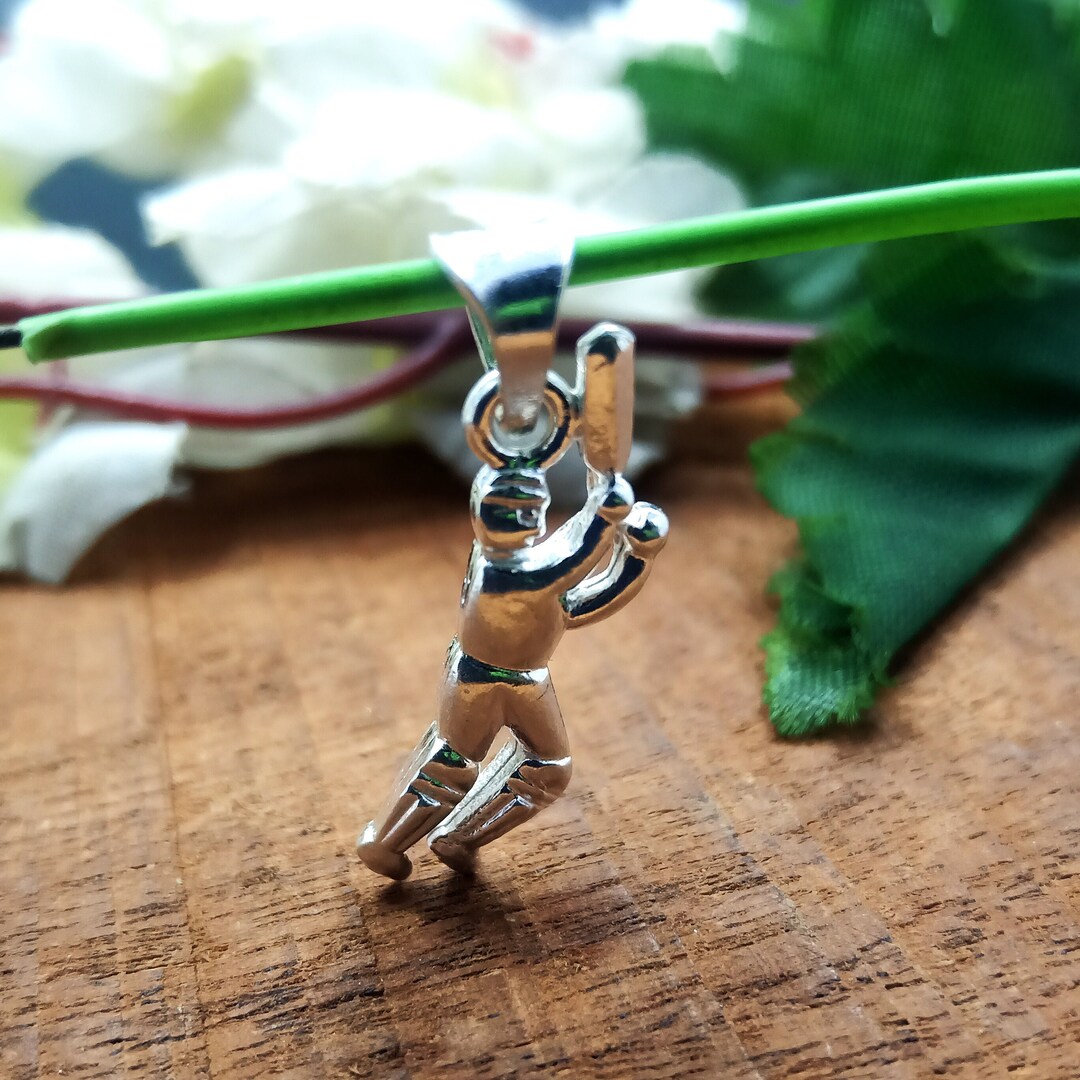 Dainty Necklace 925 Sterling Silver Cricket Player Pendant Customized ...