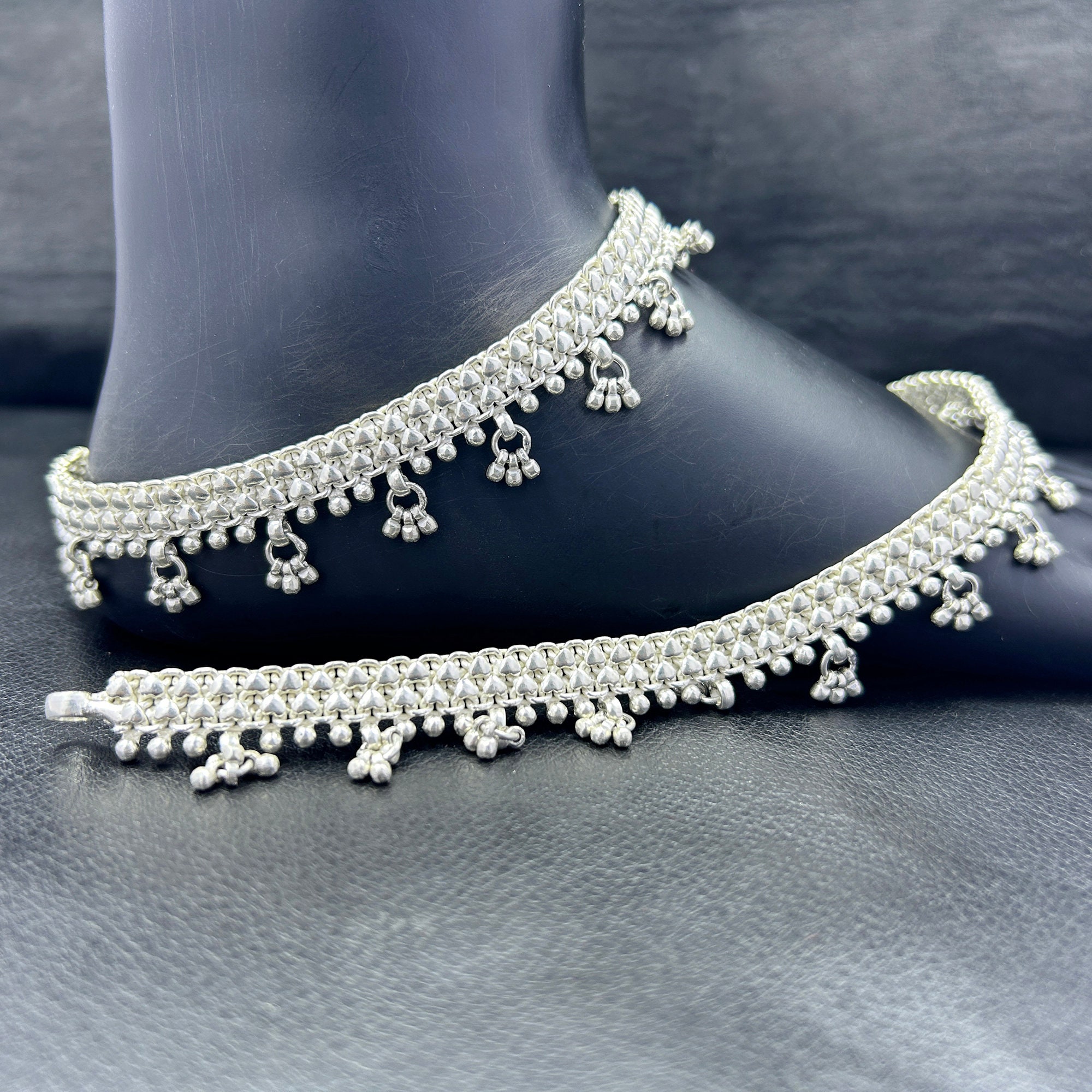 BIS Hallmarked Silver Anklet, Anklet With Bells, Tendy Indian Anklet ...
