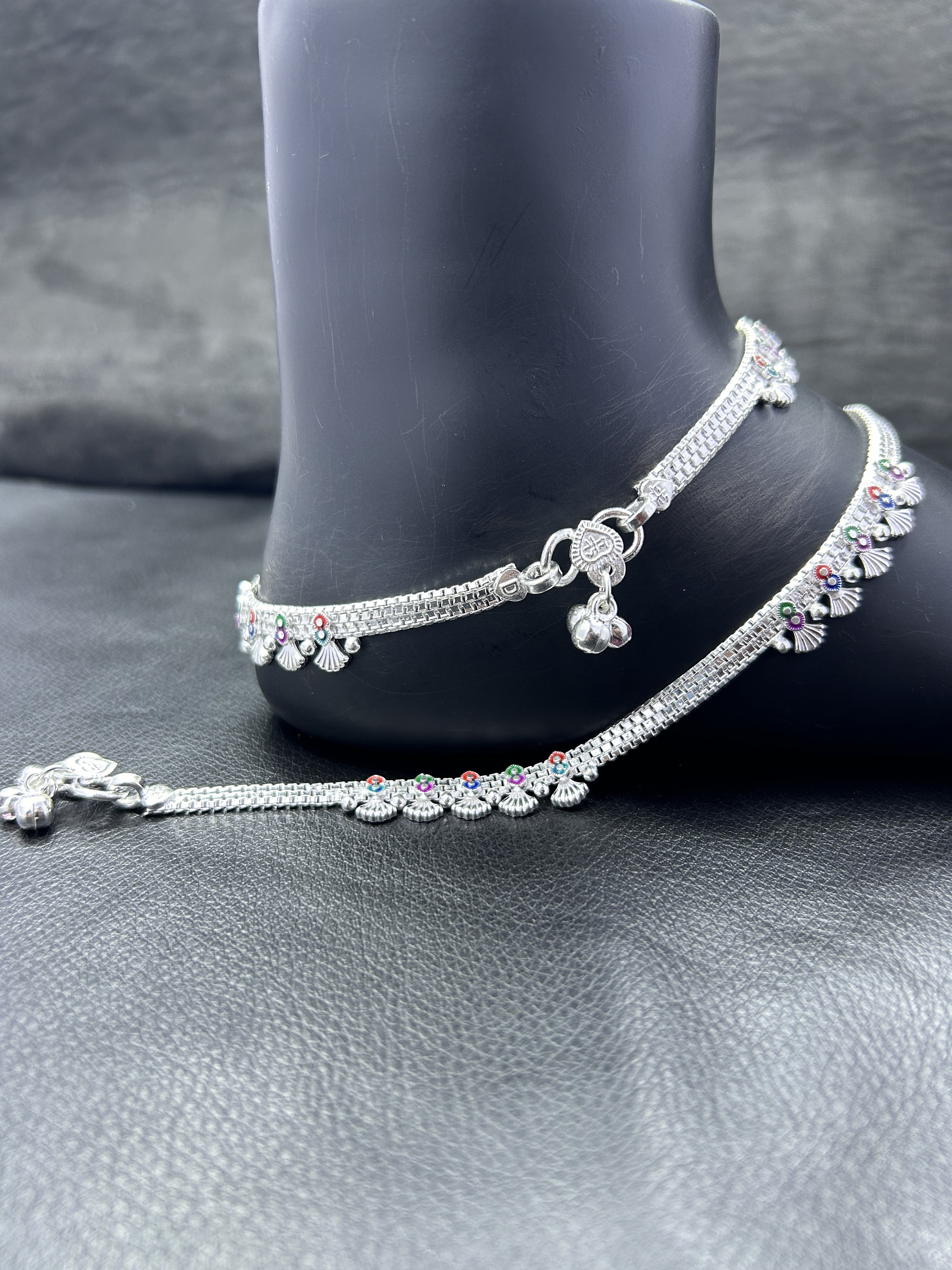 925 Sterling Silver Anklet, Designer Anklet, Handmade Silver Anklet, Anklet for Women, Belly ...