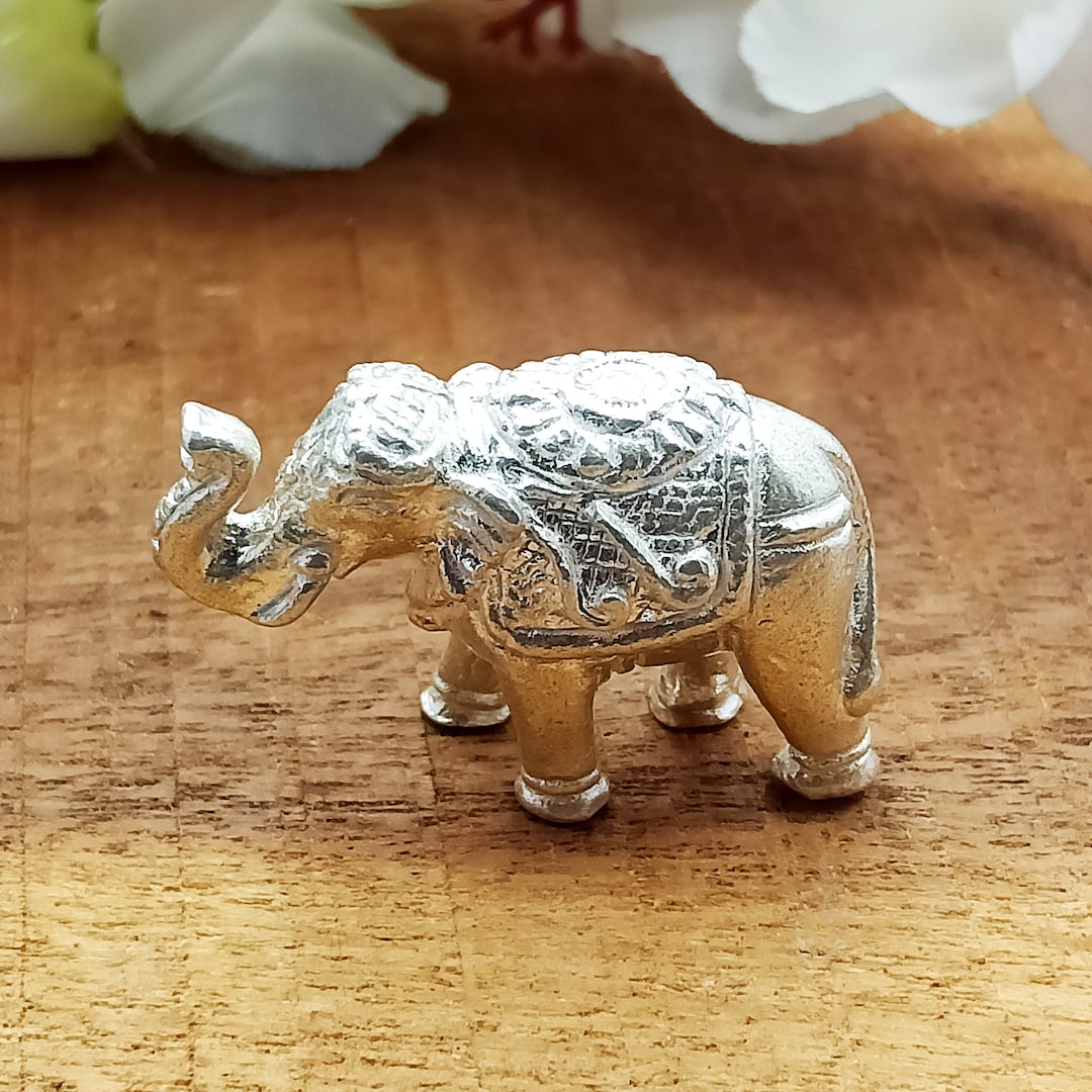 Solid Silver Elephant Statue Elephant Article Elephant Idol - Etsy