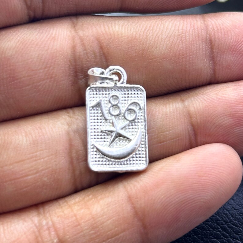 Islamic Necklace 925 Sterling Silver Muslim Jewelry Lucky 786 Pendant ...