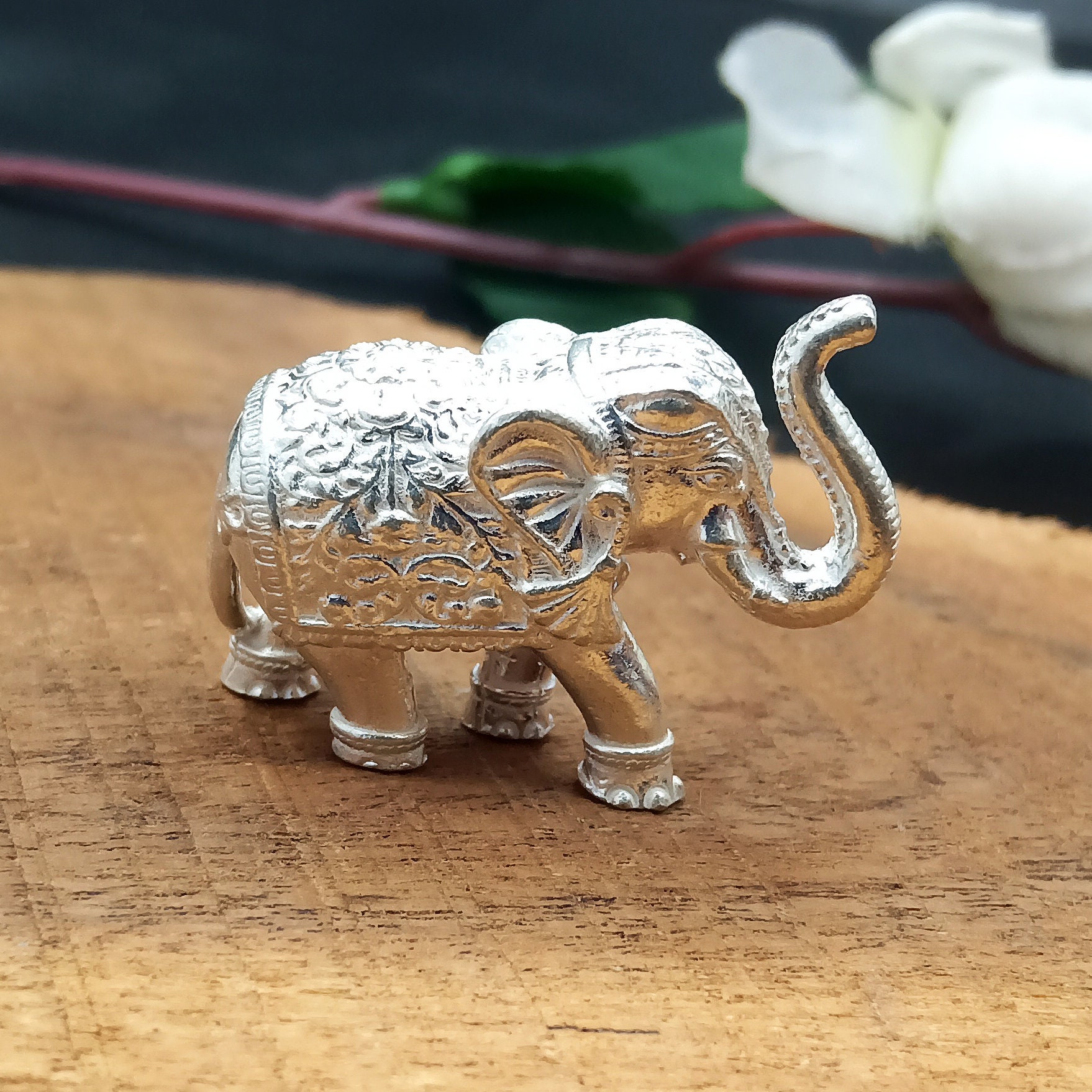 925 Silver Elephant Statue, Elephant Figurine, Elephant Sculpture ...