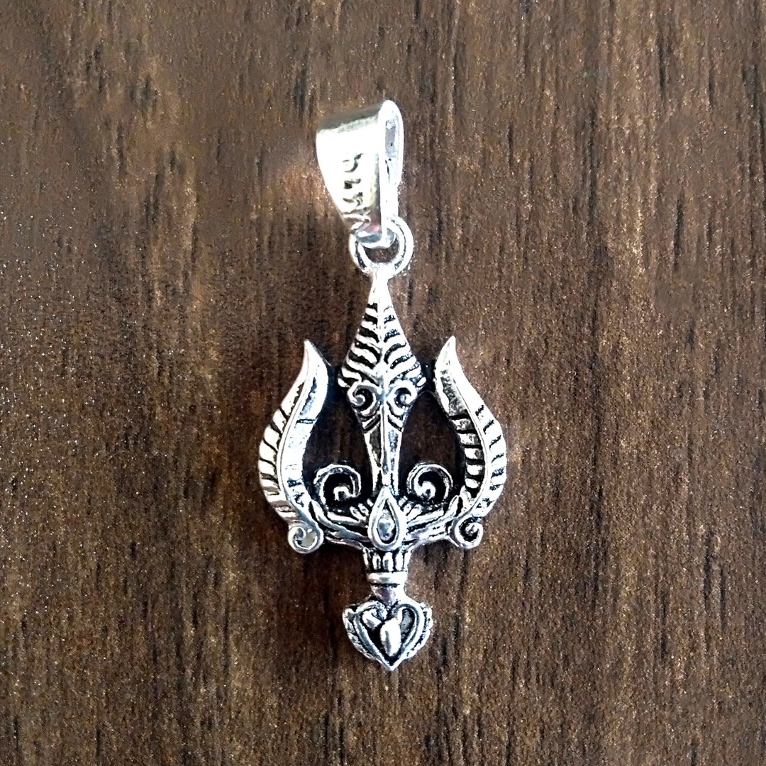 Lord Shiva Trishul Pendant, Silver Shiv Trident Pendant, Holy Divine ...