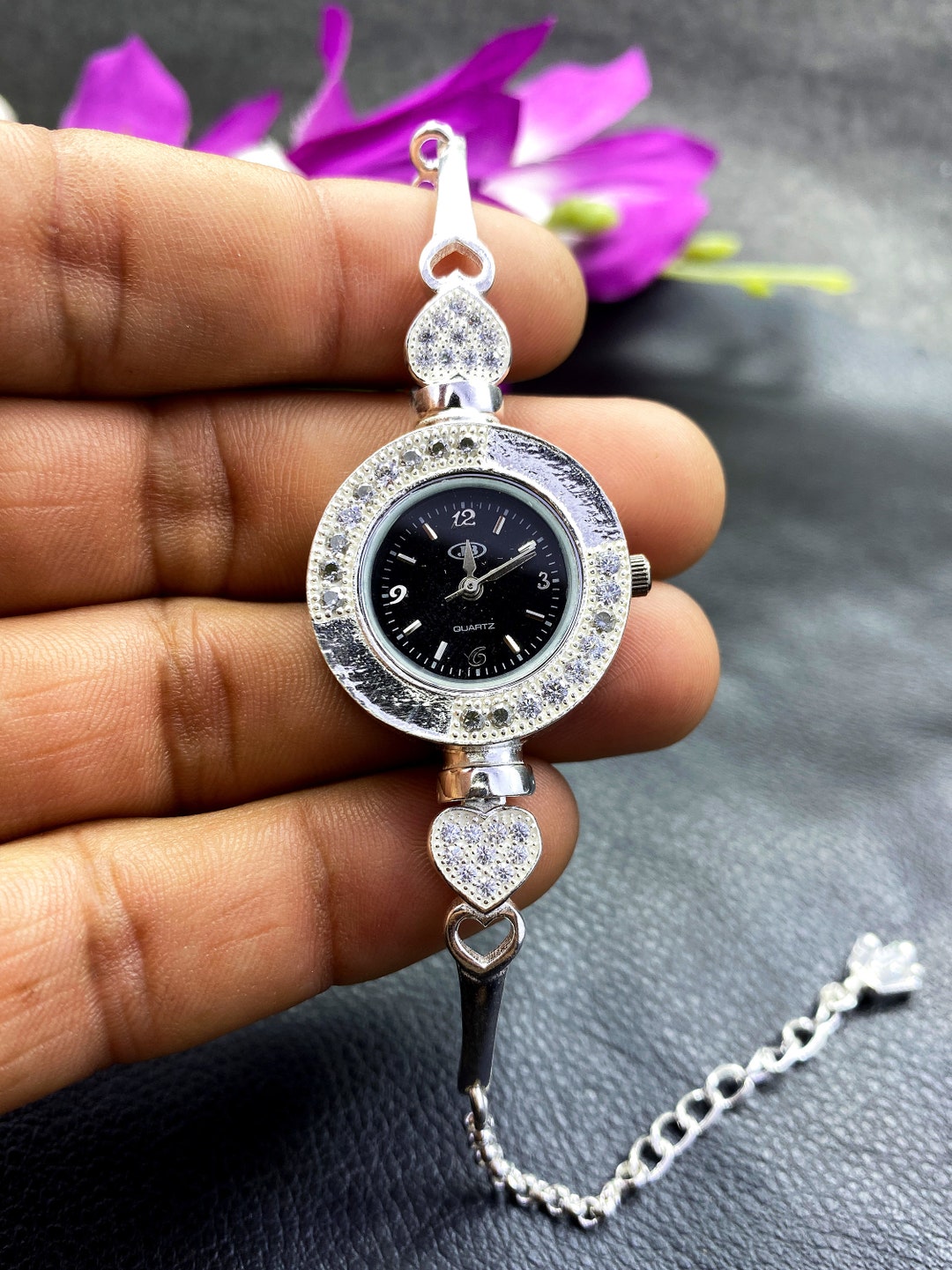 925 Sterling Silver Wrist Watch Adjustable Silver Bracelet - Etsy