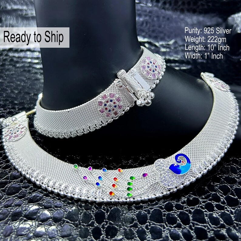 Pure Silver Anklet, Best Brides Ankle Jewelry, Heavy Bridal Screw Payal ...