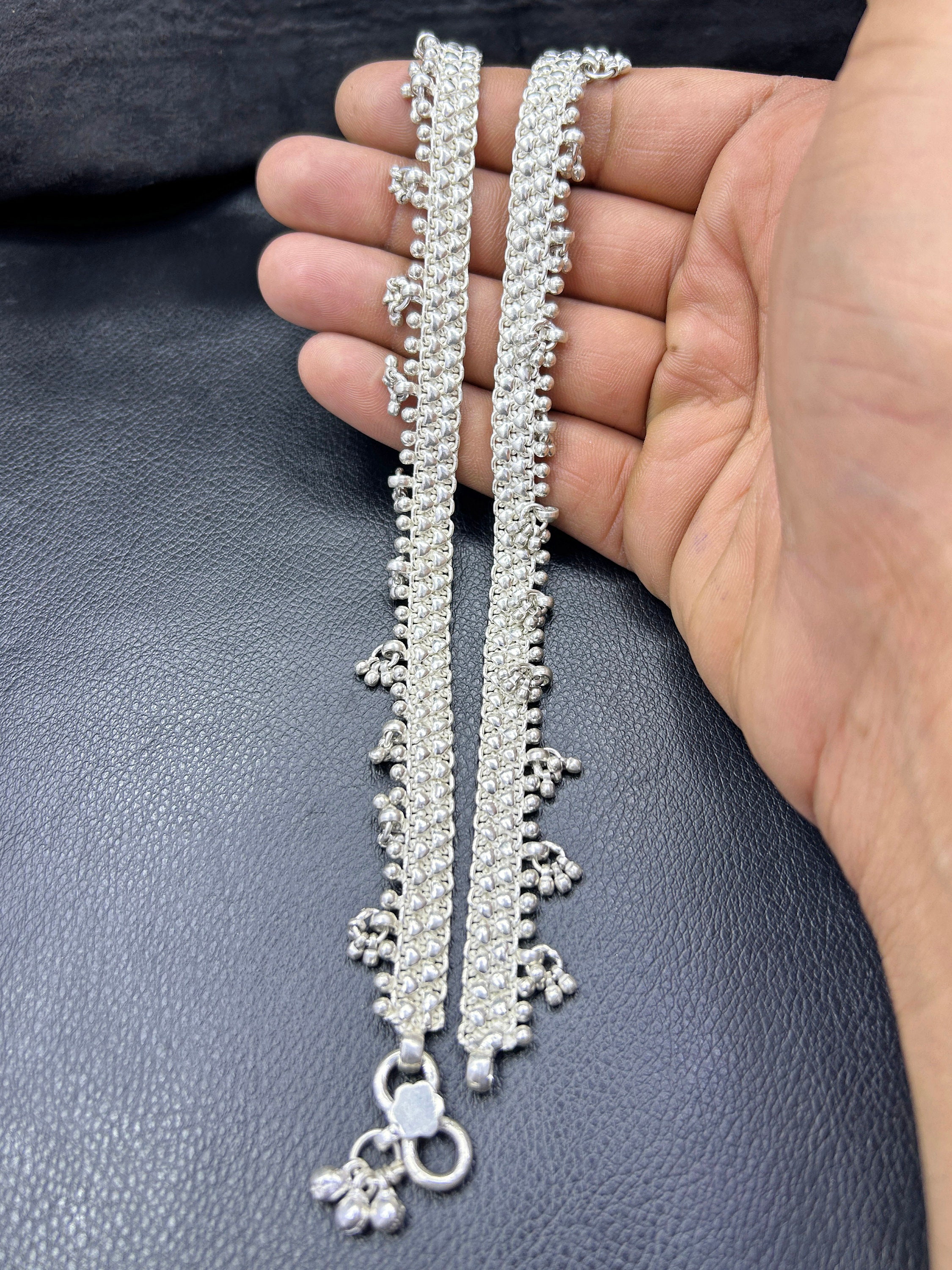 BIS Hallmarked Silver Anklet, Anklet With Bells, Tendy Indian Anklet ...