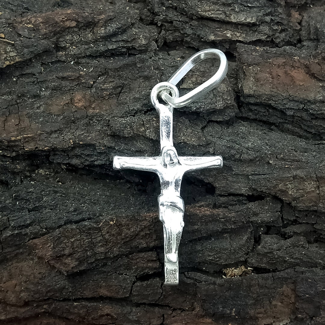 Silver Cross Pendant, Jesus Crucifix Cross Pendant, Silver Cross ...