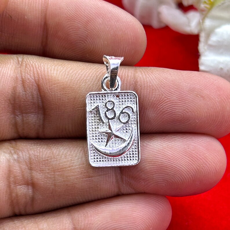 Islamic Necklace 925 Sterling Silver Muslim Jewelry Lucky 786 Pendant ...