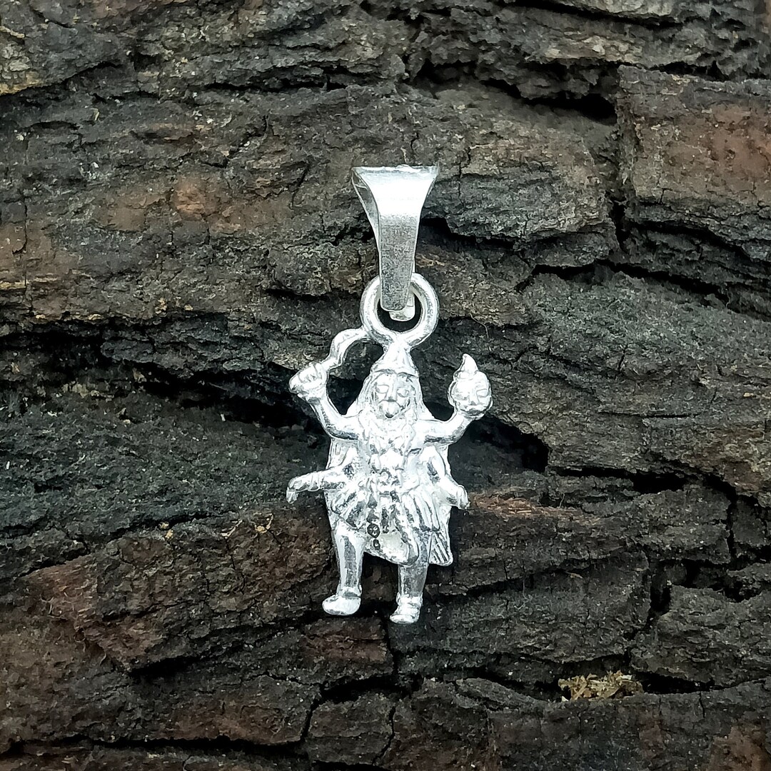 925 Sterling Silver Blessing Goddess Kalika Maa Pendant Mahakali Kalima ...