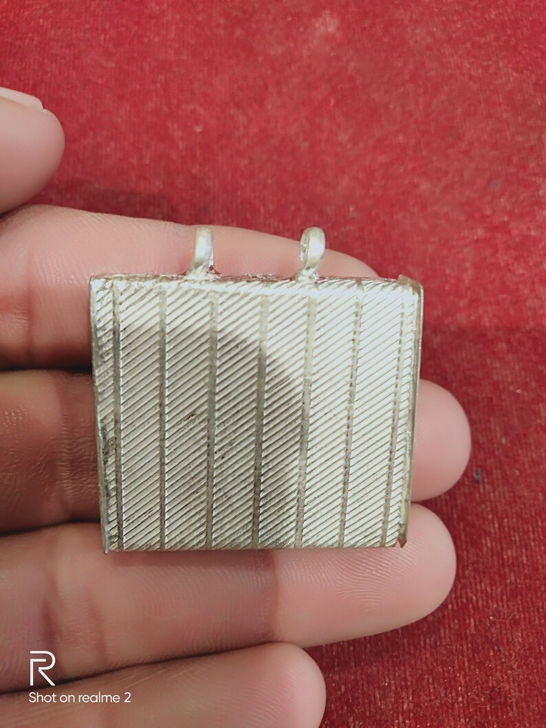 Silver Taweez Kavach, Antique Silver Taweez, India Prayer Box Necklace ...