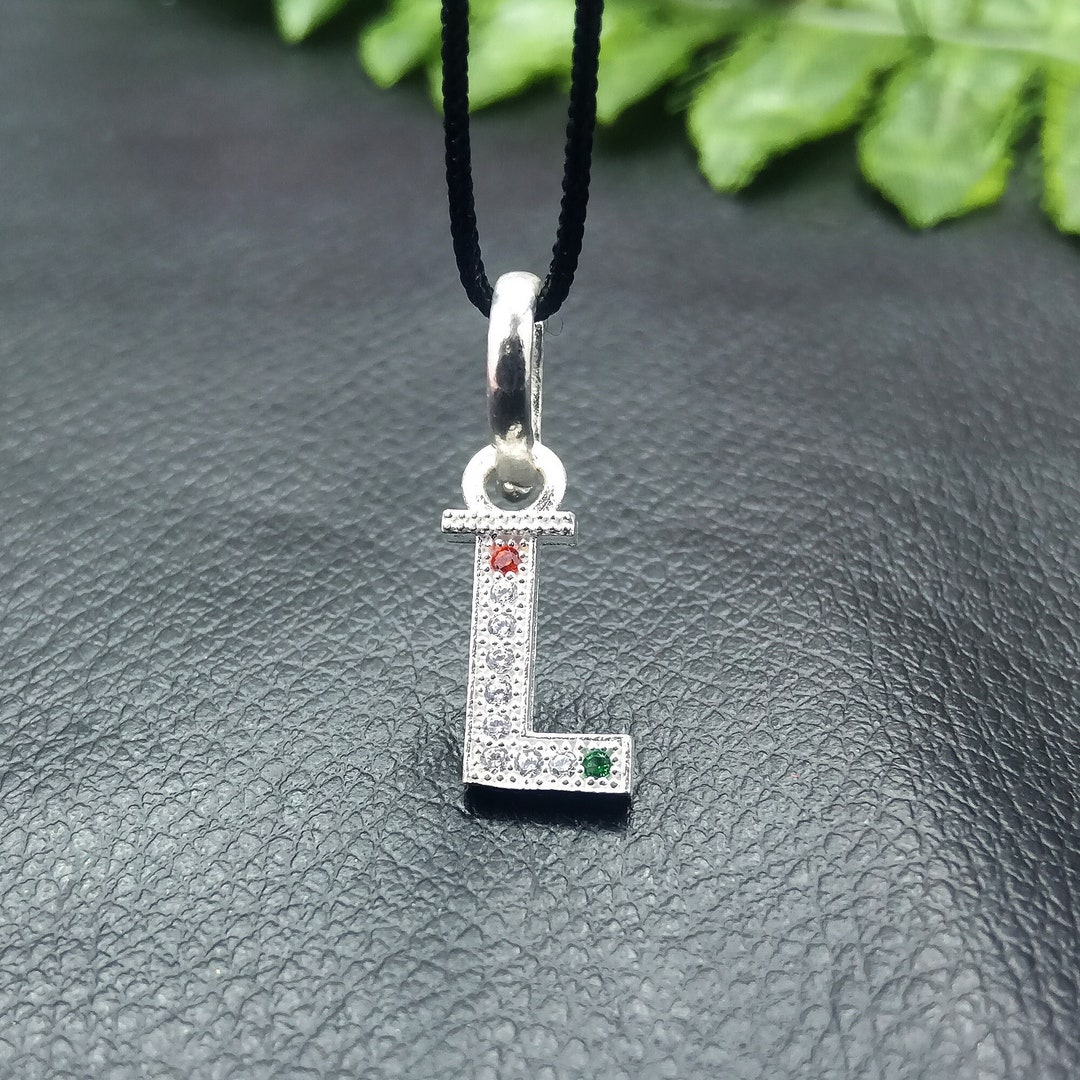 Sterling Silver Initial Necklace, Initial Charm Letter L Pendant ...