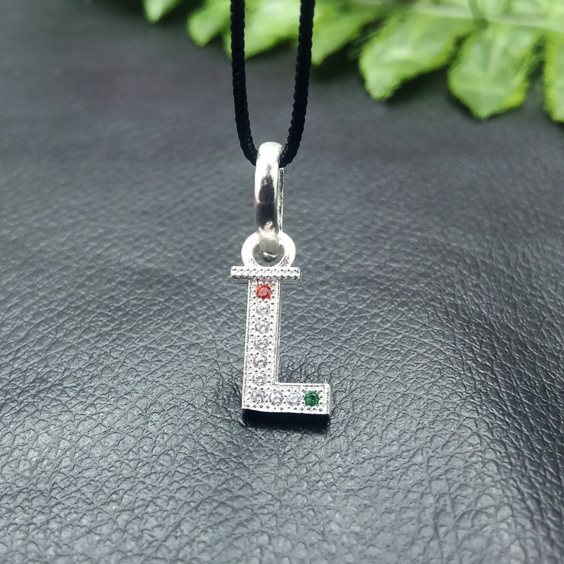 Sterling Silver Initial Necklace, Initial Charm Letter L Pendant ...