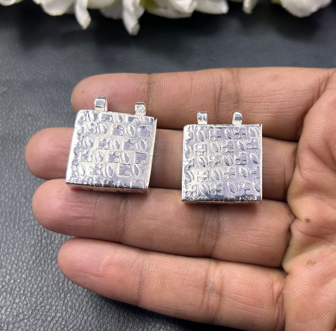 Pure 925 Silver Taweez, Spiritual Box Amulet, Handmade Mantra Box ...