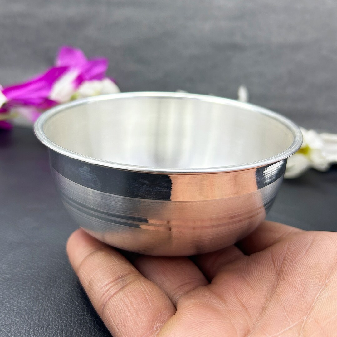 999 Pure Silver Bowl Serving Dishes, Fine Silver Vessels, Large Silver ...