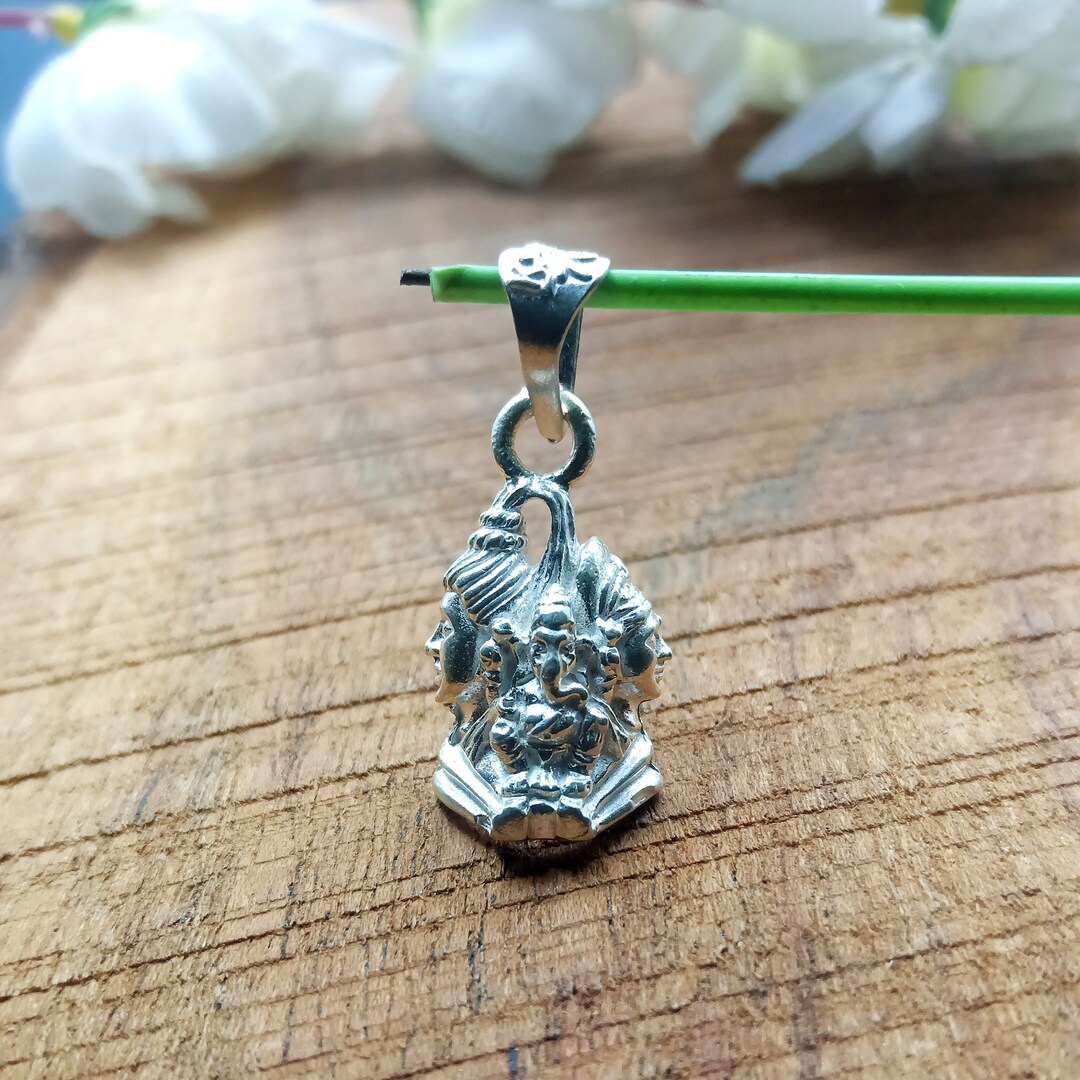 Silver Shiva Pendant, Lord Shiva Family Pendant Parvati Ganesha Charm ...
