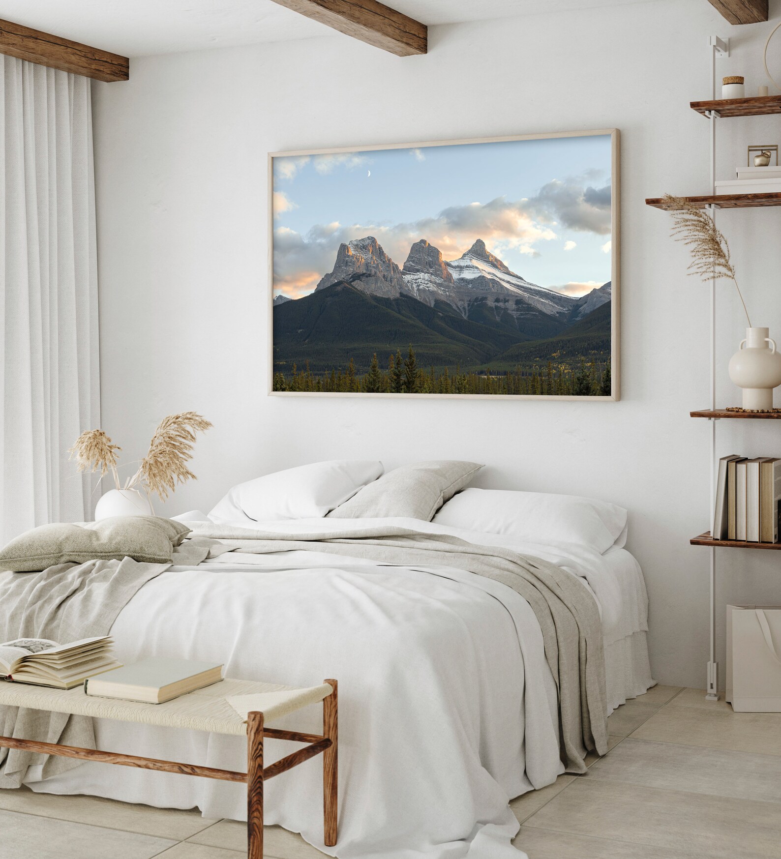 Three Sisters Landscape Digital Print, Canmore Mountain Photography ...