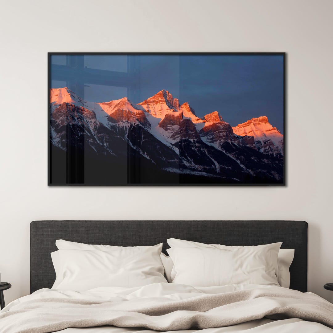 Canadian Rockies Panorama Printable, Rundle Mountain Wall Art, Rustic ...