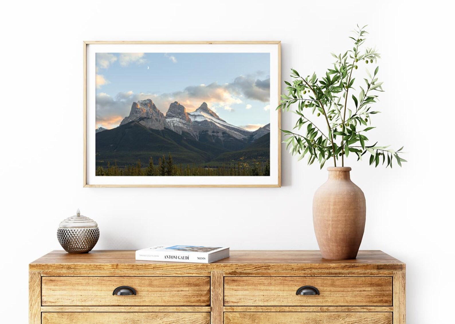 Three Sisters Landscape Digital Print, Canmore Mountain Photography ...