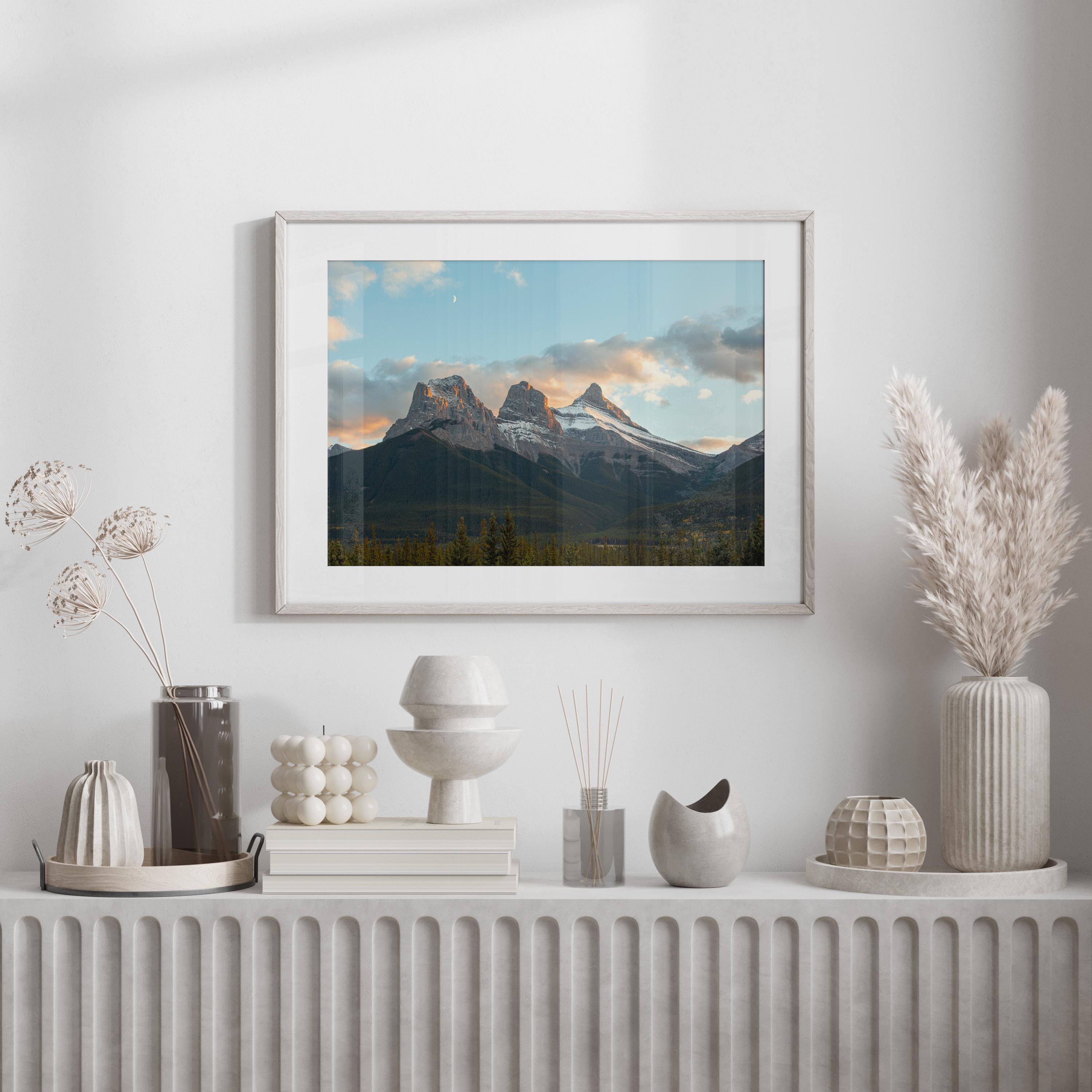 Three Sisters Landscape Digital Print, Canmore Mountain Photography ...