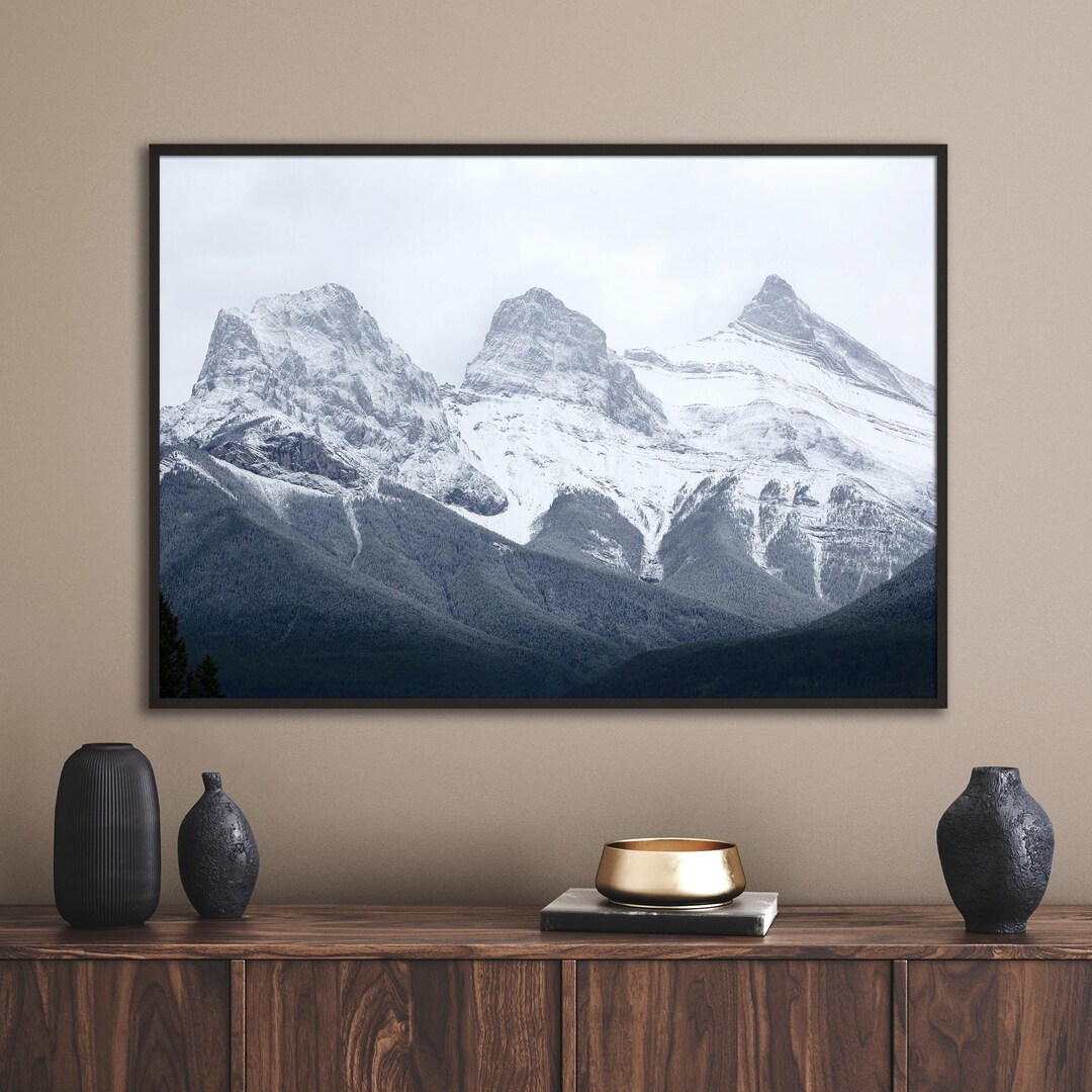 Three Sisters Mountain Landscape Digital Print, Download Canmore ...
