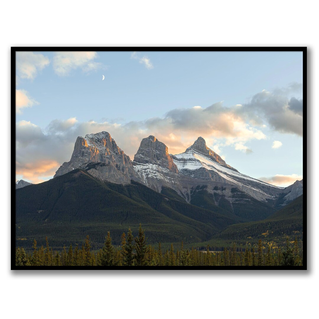 Three Sisters Landscape Digital Print, Canmore Mountain Photography ...