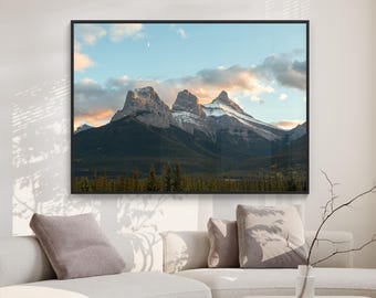 Three Sisters Mountain Landscape Digital Print, Download Canmore ...